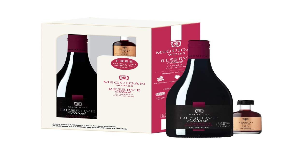 McGuigan Reserve Black Cabernet Sauvignon 75cl + Tempus Two Shiraz Gin ...