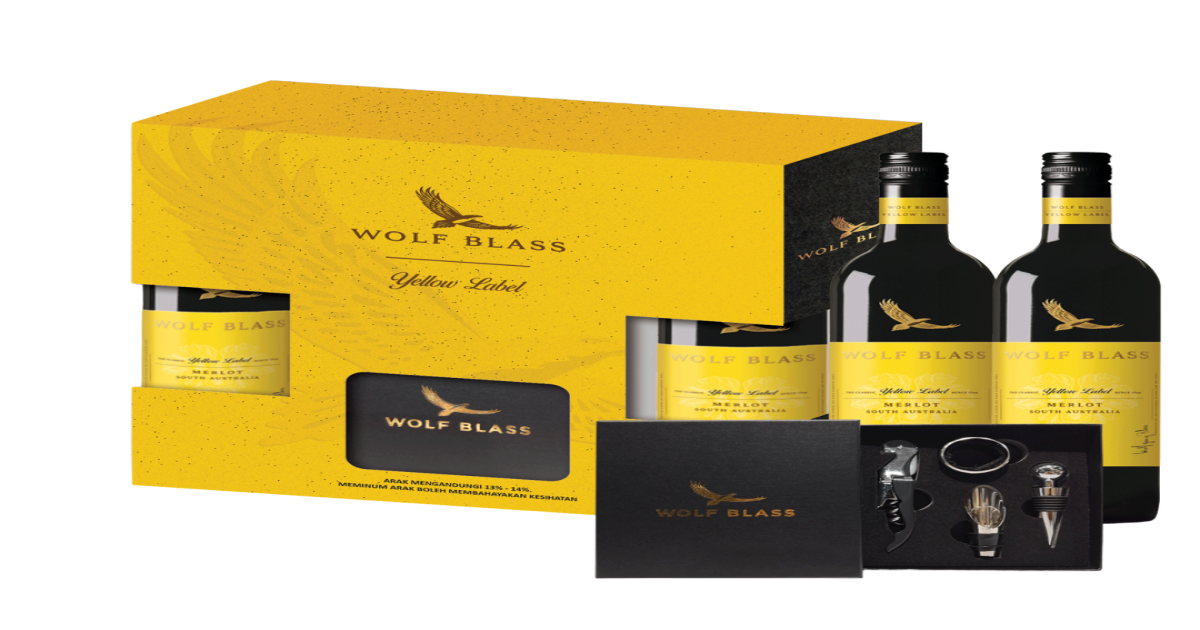 Wolf Blass Yellow Label Merlot 75cl x2 + 1 Wine Accessory | The Chamber