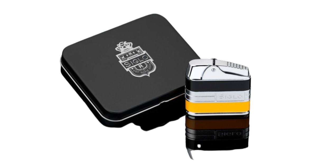 Siglo Retro Ii Lighter - Black & Yellow | The Chamber